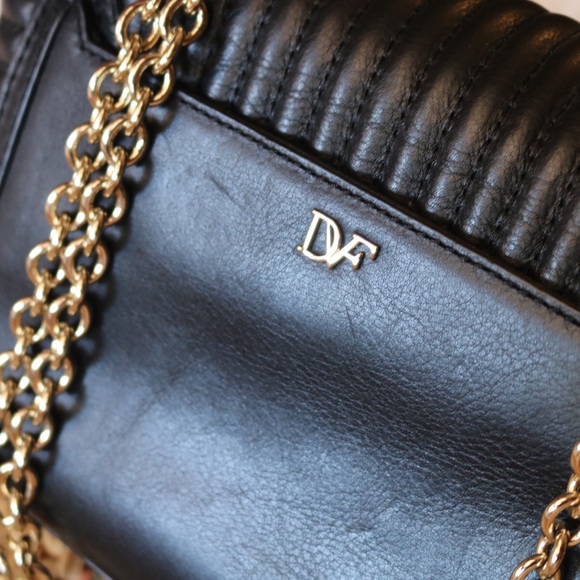 Diane Von Furstenberg | Bags | Diane Von Furstenberg Black And Gold ...